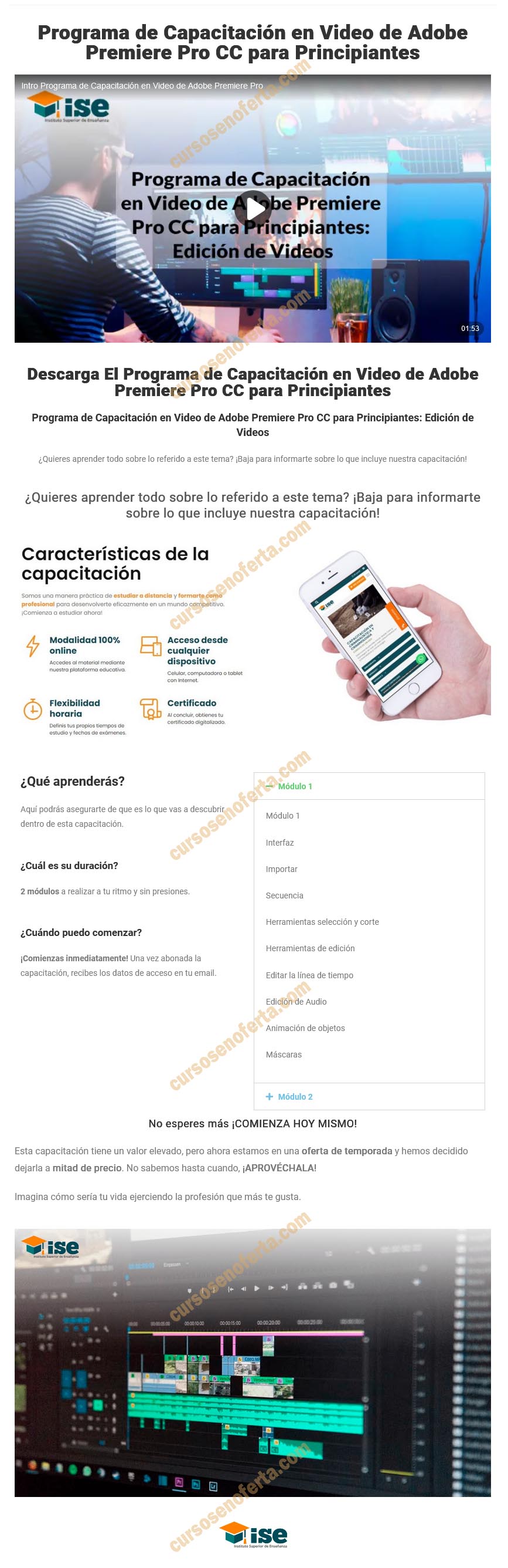 Programa de Capacitación en Video de Adobe Premiere Pro CC - cursosenoferta.com